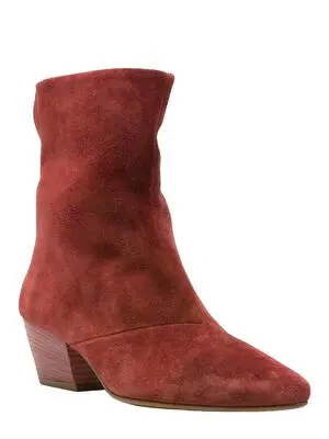 FORTE_FORTE Suede Pointed-toe Ankle Boots - Red