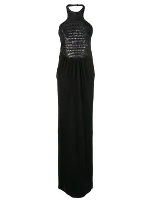 TOM FORD Embellished Halterneck Gown - Black