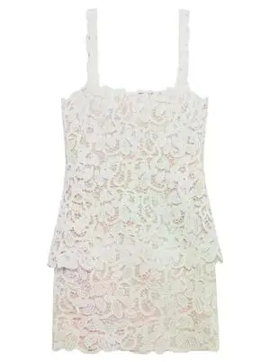 Simkhai SIMKHAI Rylin Floral-Motif Guipure-Lace Mini Dress White