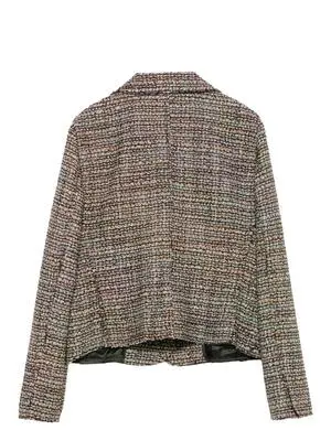 I BLUES Bouclé-knit Single-breasted Jacket - Brown