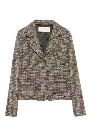 I BLUES Bouclé-knit Single-breasted Jacket - Brown