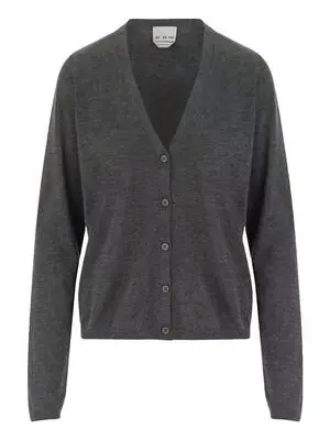 SA SU PHI V-neck Button-up Cardigan - Grey