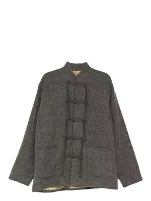 UMA WANG Frog-fastening Virgin Wool Jacket - Grey