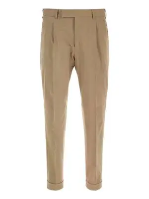 PT TORINO Pleated Turned-up Trousers - Neutrals