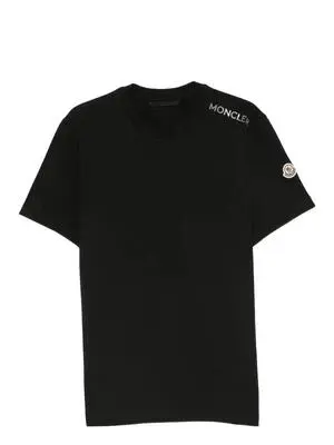 Moncler Logo-patch Cotton T-shirt - Black