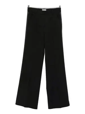 P.a.r.o.s.h Satin-trim Pressed-crease Trousers - Black