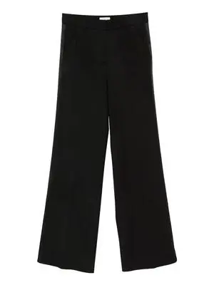 P.a.r.o.s.h Satin-trim Pressed-crease Trousers - Black