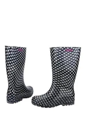 Melissa Melissa Polka-Dot Print Pull-On Boots Black