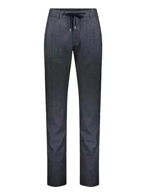 MOORER Anton Drawstring Waist Trousers - Blue