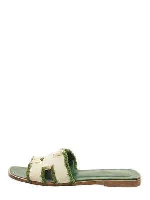 Hermès Oran Frayed-edge Sandals - Neutrals