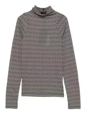Rag & Bone Houndstooth-pattern Roll-neck Top - Neutrals