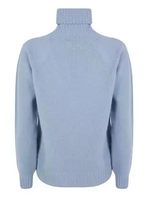 DRUMOHR Wool Roll Neck Raglan Sweater - Blue