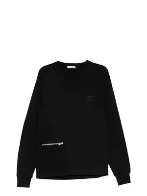 Undercover Zip-detail Embroidered Sweatshirt - Black