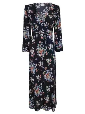 Rixo Amelia Floral Print Maxi Dress - Black