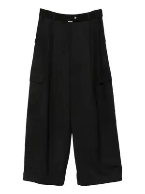 P.a.r.o.s.h Belted Wide-leg Cargo Pants - Black