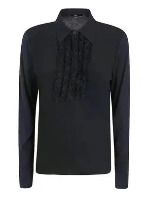 Seventy Ruffle-trimmed Long-sleeve Shirt - Black