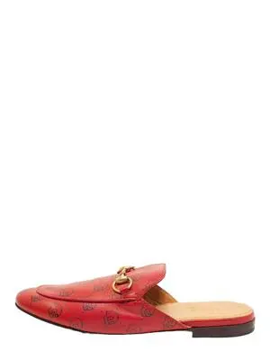 Gucci Princetown Gg Ghost Horsebit Mules - Red
