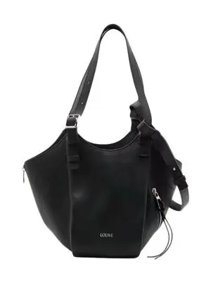 Loewe Leather Hammock Flip Bag Satchel - Black