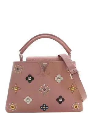LOUIS VUITTON Louis Vuitton Taurillon Mechanical Flowers Capucines BB Satchel Pink