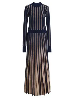 Cara Cara Mariella Pleated Wool Midi Dress - Stripe