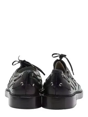 Dior Leather Eyelet Lace-up Derby Shoes - Black