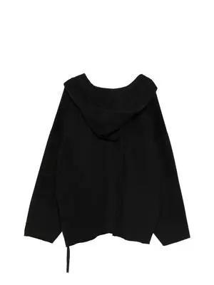 Rick Owens V-neck Asymmetric Hoodie - Black