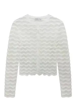 Simkhai Maxime Wavy-motif Cropped Cardigan - White