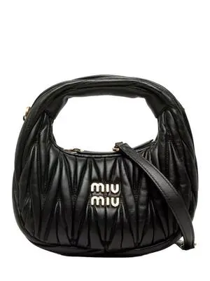 Miu Miu Mini Matelasse Nappa Wander Satchel - Black