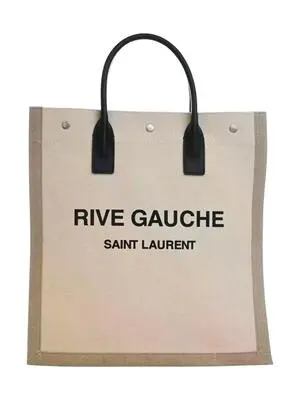 Saint Laurent Mixed Fibers Rive Gauche North South Tote Bag - Brown