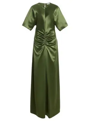 THIRD FORM Anchored Satin Maxi Dress - Olive