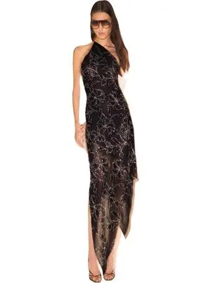 Alexis Laurent Halterneck Gown - Black