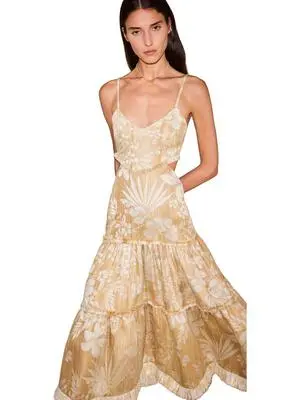 Alexis Sonora Cotton-blend Midi Dress - Nude