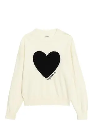 Zadig&Voltaire Soulo Heart Motif Sweater - Ecru