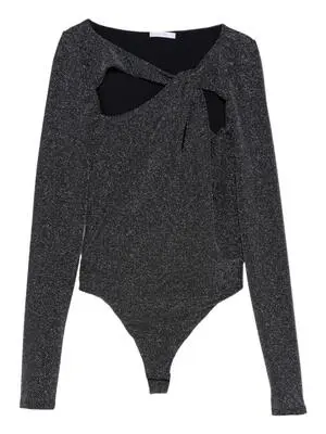 Patrizia Pepe Cut-out Bodysuit With Twisted Detail - Black