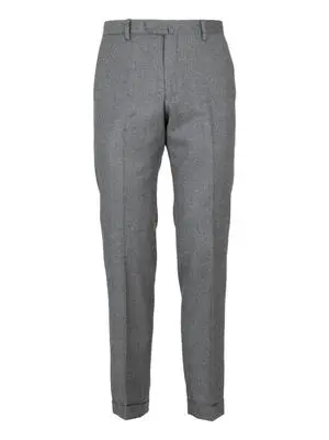 BRIGLIA 1949 Cuffed Wool Trousers - Grey