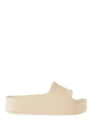 Balenciaga Embossed Chunky Platform Slide Sandals - Nude
