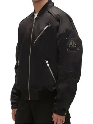 Moose Knuckles Logo Bomber Jacket - Black