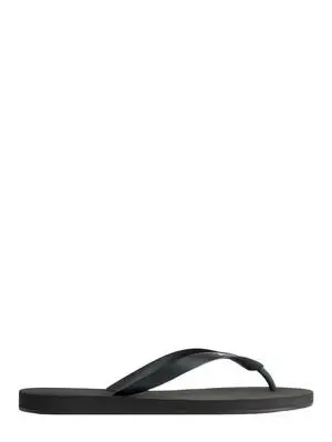 Balenciaga Logo Printed Thong Sandals - Black