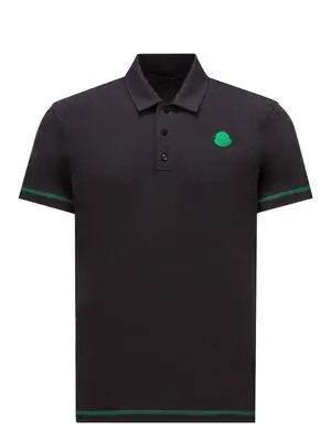 Moncler Logo Patch Polo Shirt - Black