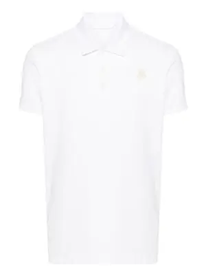 Moncler Logo-patch Cotton Polo Shirt White