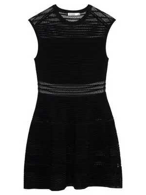 Simkhai Matte Yarn Mini Dress With Lace And Ottoman Stitch Detail - Black