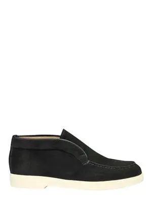 Santoni Round-toe Slip-on Loafers - Black