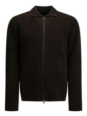 Tagliatore Long-sleeve Zip-up Cardigan - Brown