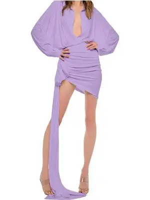 Norma Kamali Asymmetrical Gown With Pleated Details - No