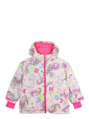 BILLIEBLUSH Unicorn And Rainbow Printed Padded Hooded Jacket - Multicolor
