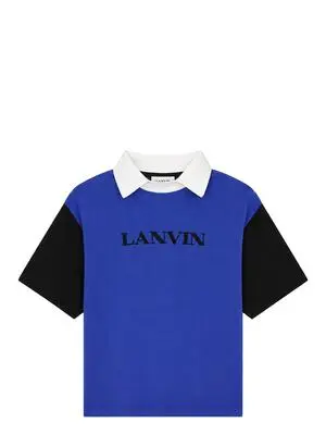 LANVIN Colour-block Polo T-shirt - Blue