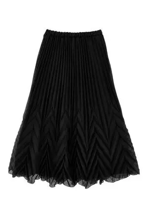 Ermanno Scervino Chevron-pleated Skirt - Black