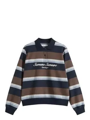 SAMSOE SAMSOE Samsoe Samsoe Striped Long-Sleeve Polo Shirt Multi-color