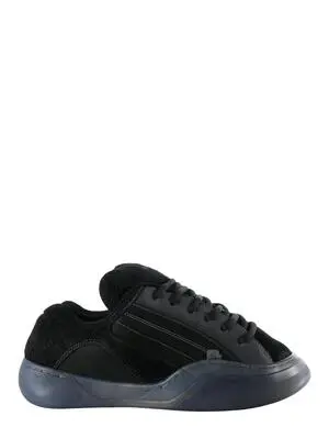 ERL Round Toe Lace-up Sneakers With Chunky Translucent Sole - Black