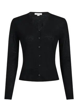 Vince Long-sleeved Knitted Cardigan - Black